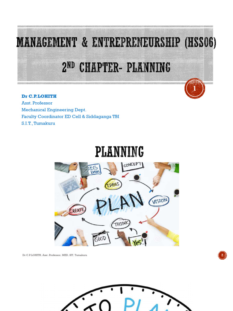 UNIT 1-Planning (M&E) | PDF | Goal | Cognition