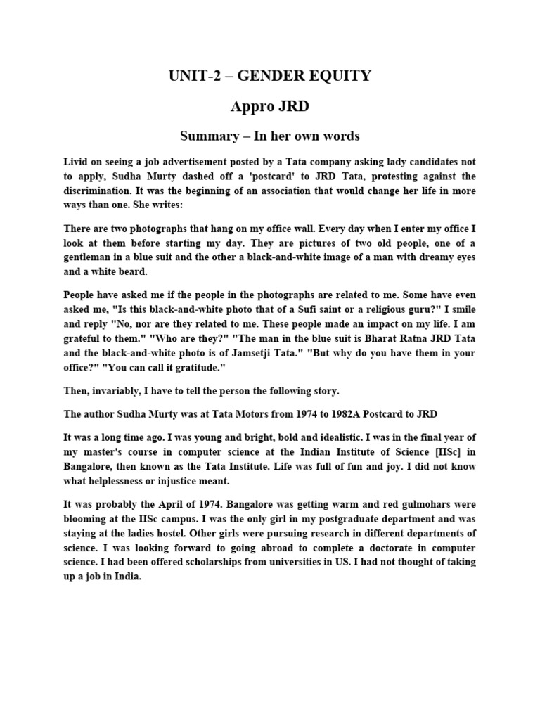 Unit 2 Summary | PDF