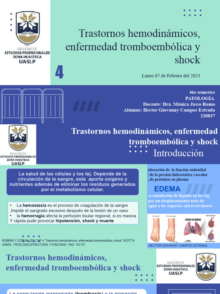 Trastornos Hemodinámicos y Shock | PDF | Hemostasia | Coagulación