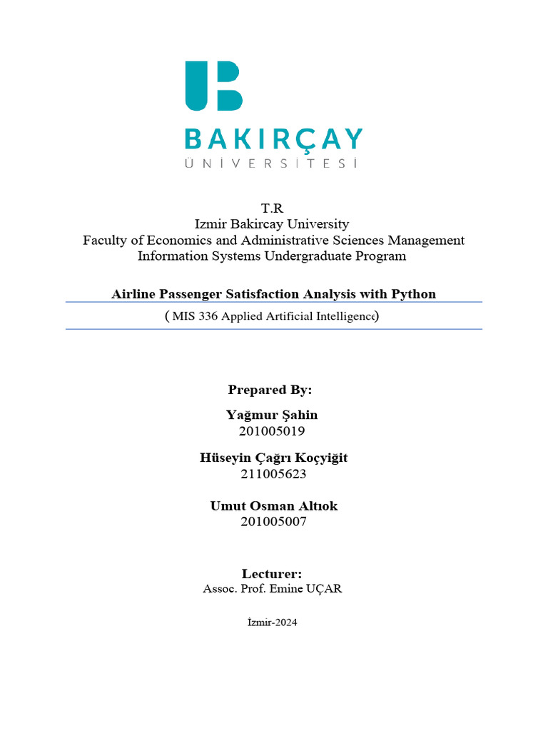 Airline Satisfaction Analysis with Python | PDF | Regression Analysis | Logistic Regression