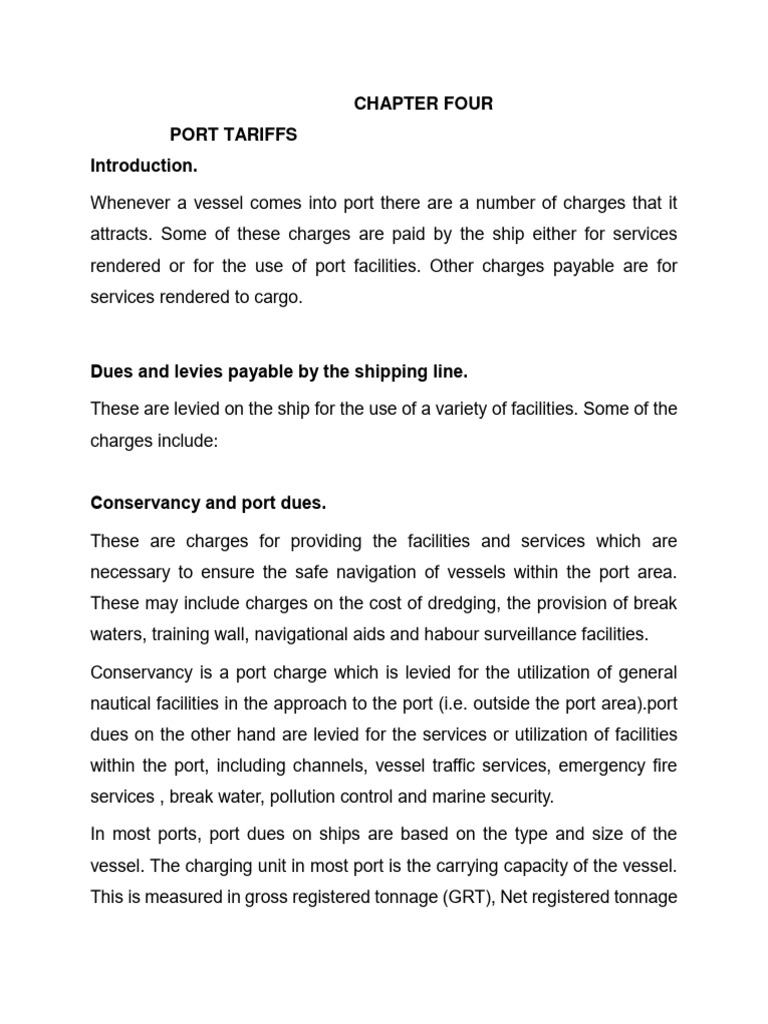 Understanding Port Tariffs and Charges | PDF | Tonnage | Tugboat