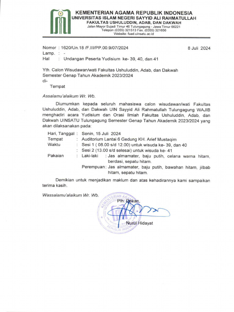 Undangan Yudisium Wisudawan | PDF Undangan Yudisium Wisudawan | PDF