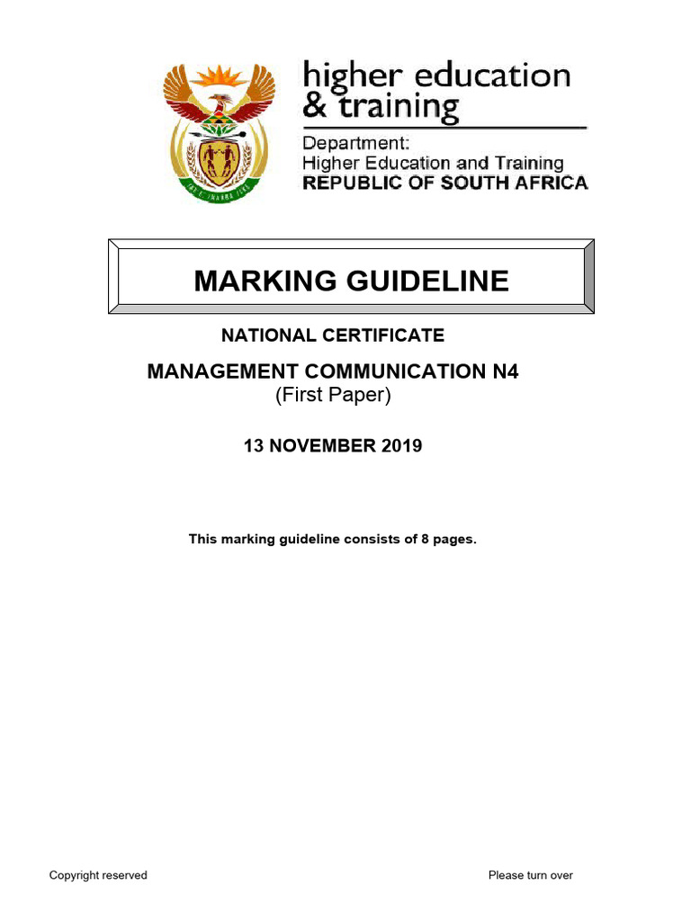 n1020 - Management Communication n4 p1 Memo Nov 2019 | PDF | Human ...