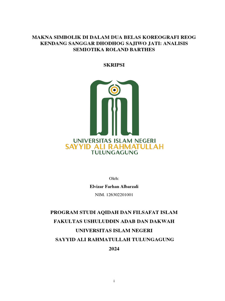 Naskah Skripsi Lengkap (Beserta Sampul, Daftar Isi | PDF