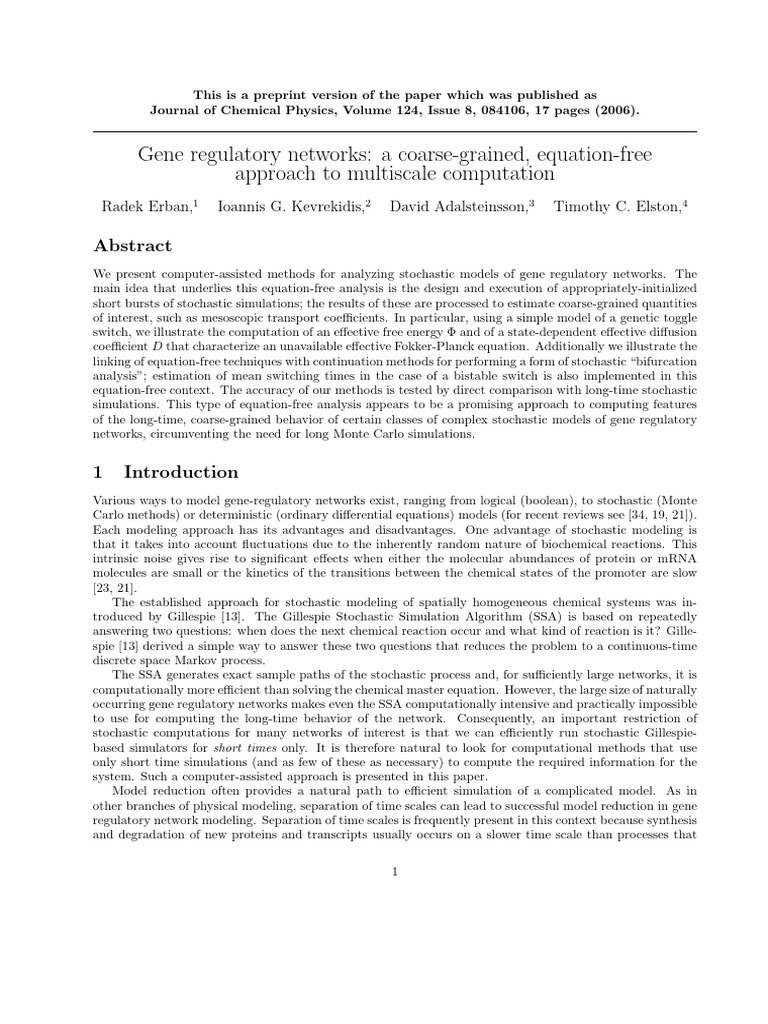JChPhys | PDF | Simulation | Stochastic