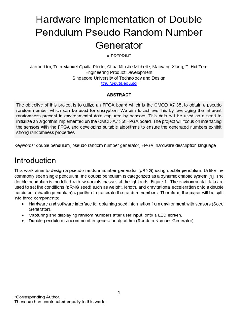 linear feedback random | PDF | Function (Mathematics) | Multiplication
