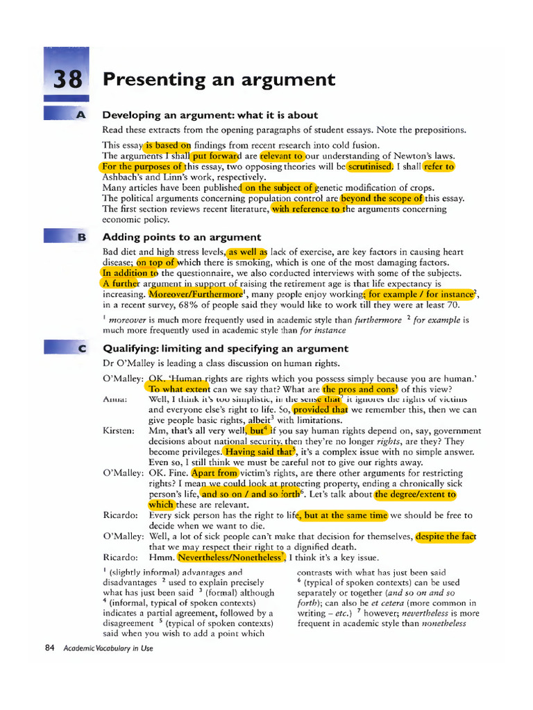 Presenting an argument_THEORY | PDF