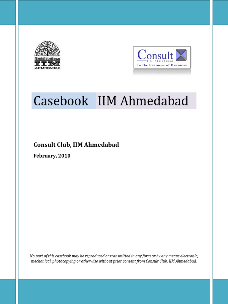 Casebook IIM Ahmedabad Consult Club IIM | PDF | Credit Card | Loans