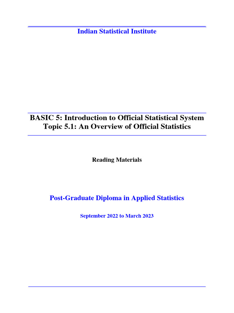 Official Statistical System | PDF | Official Statistics | Metadata