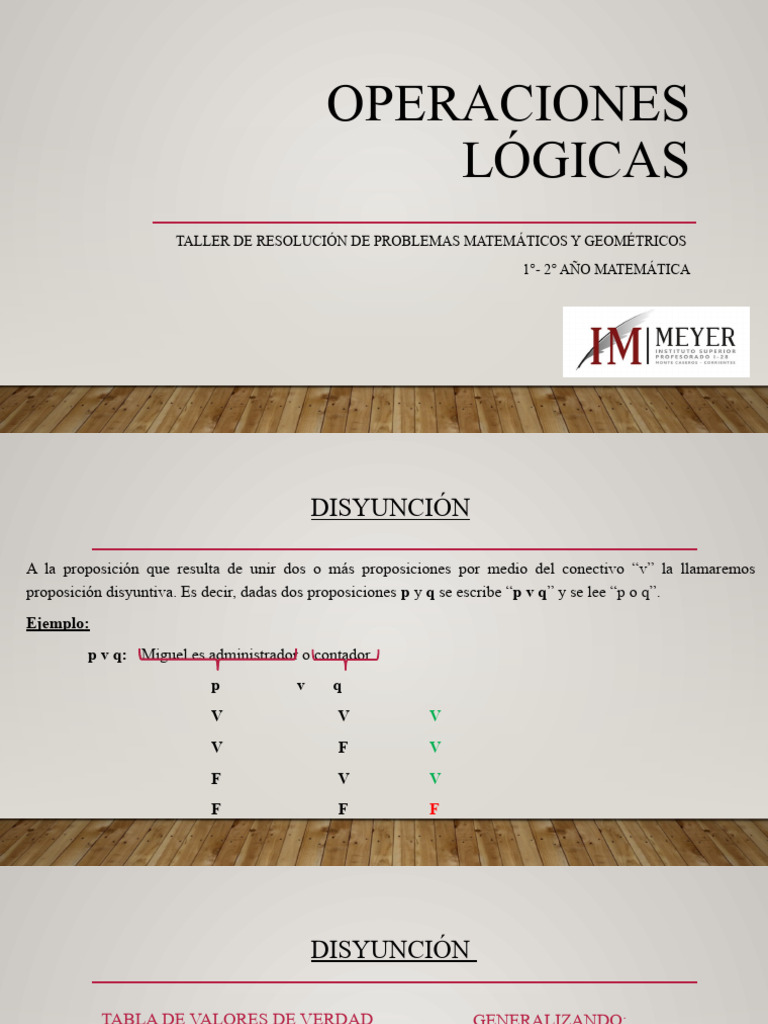 Operaciones Logicas 2 | PDF | Proposición | Metalogica