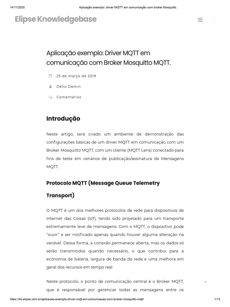 Guia de Configuração MQTT com Mosquitto | PDF | Internet das Coisas ...