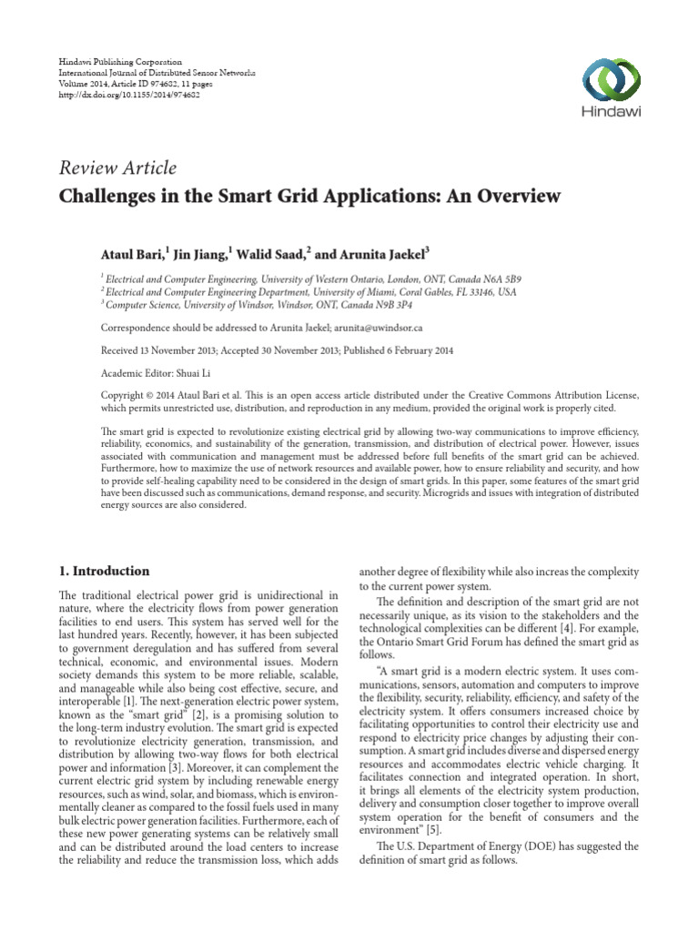 Challenges in The Smart Grid Application | PDF | Smart Grid | Electrical Grid