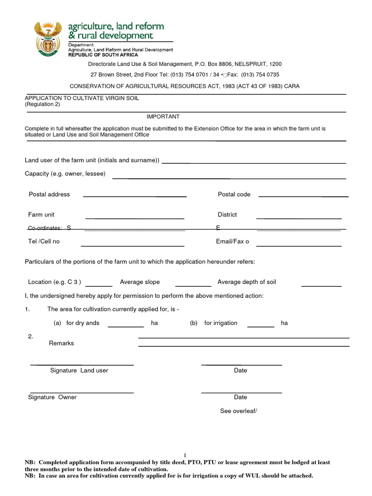Regulation 2 Application Form | PDF | Agriculture
