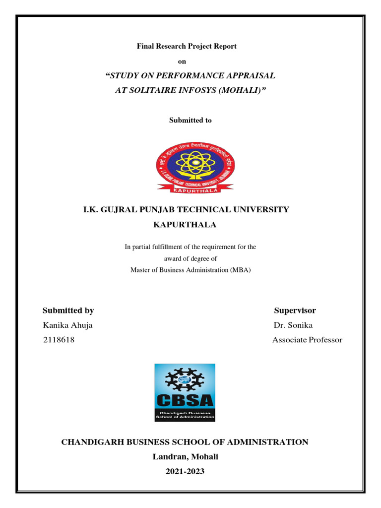 Kanika Ahuja Final Project | PDF | Performance Appraisal | Sampling (Statistics)
