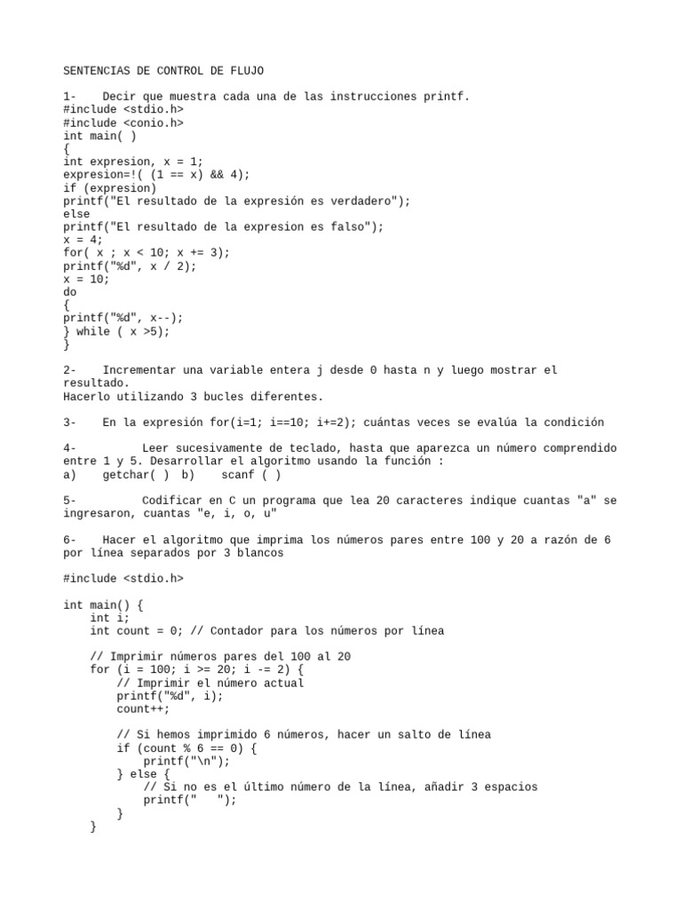 Sentencias | PDF | Ascii | Ciencias de la Computación