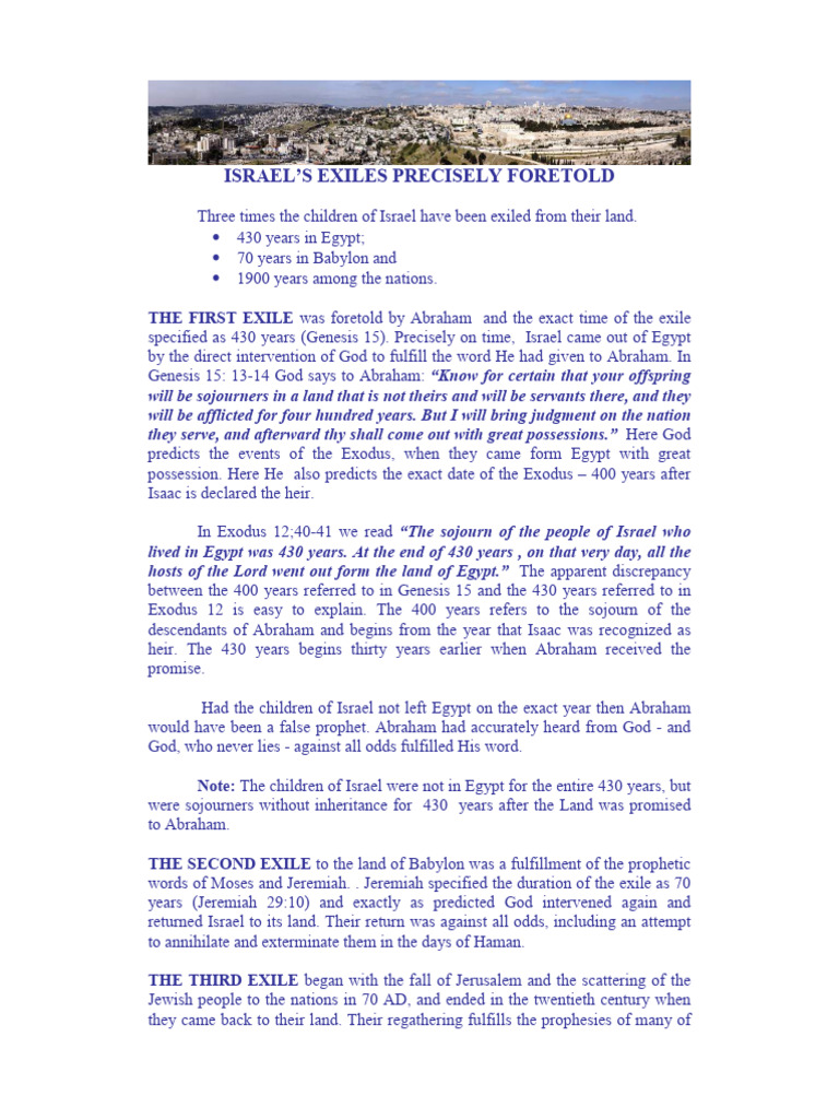Timing of Israel's Exiles | PDF | Abraham | Jesus
