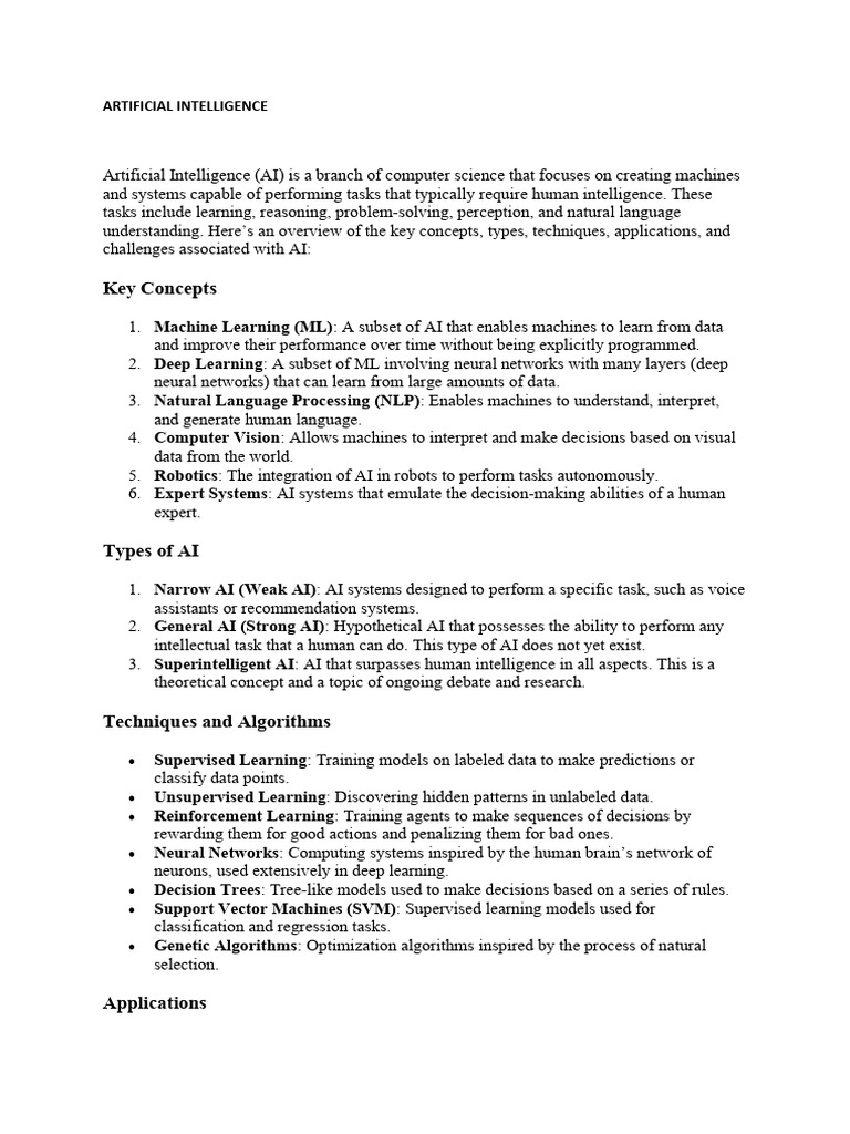 ARTIFICIAL INTELLIGENCE | Download Free PDF | Artificial Intelligence | Intelligence (AI ...