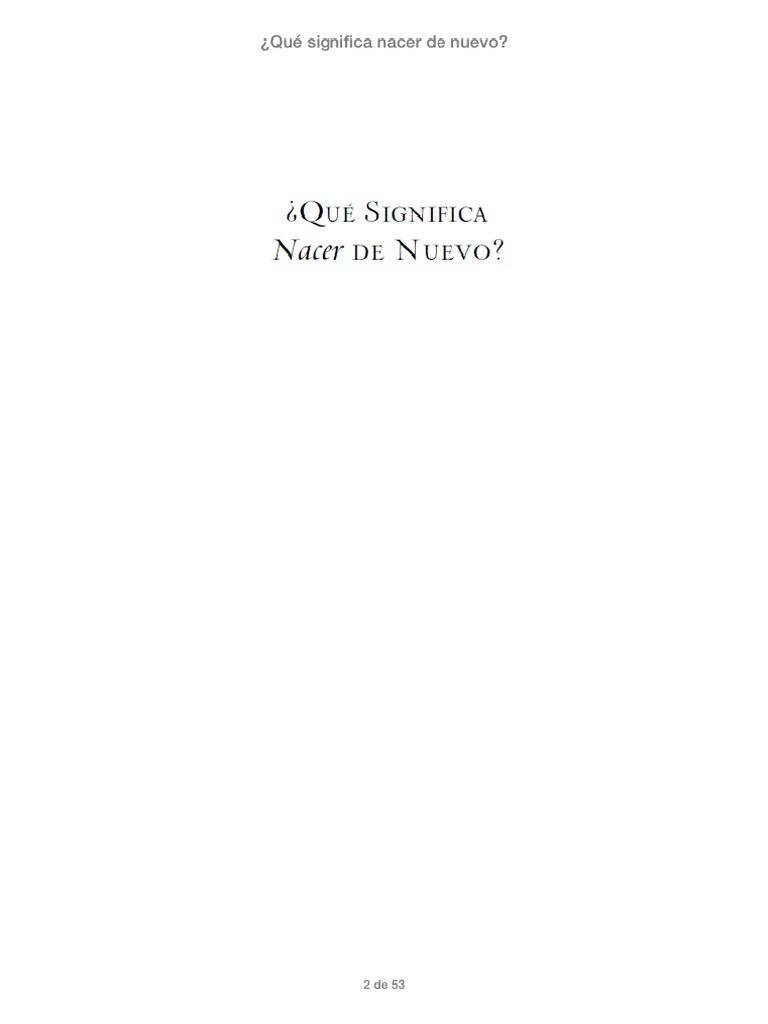 Que Significa Nacer de Nuevo | PDF