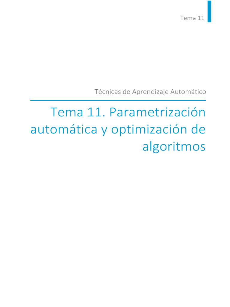 Tema 11. Parametrización Automática y Optimización de Algoritmos | PDF | Optimización Matemática ...
