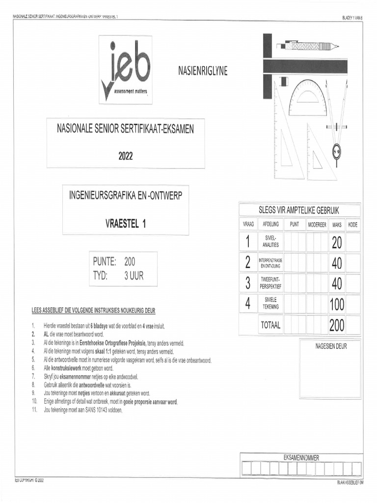 Past Exam Papers - Engineering Graphics and Design Ieb NSC Grade 12 ...