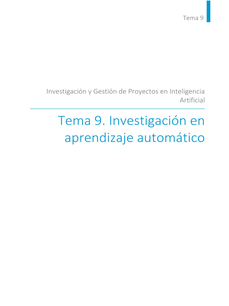 Tema 9. Investigación en Aprendizaje Automático | PDF | Red neuronal ...
