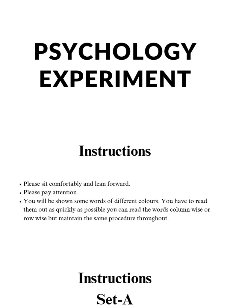Stroop Experiment | PDF