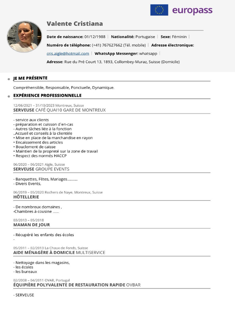 Valente Cristiana CV | PDF