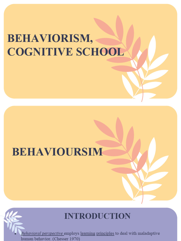 Behaviorism and Cognitive Therapy Overview | PDF | Behaviour Therapy ...