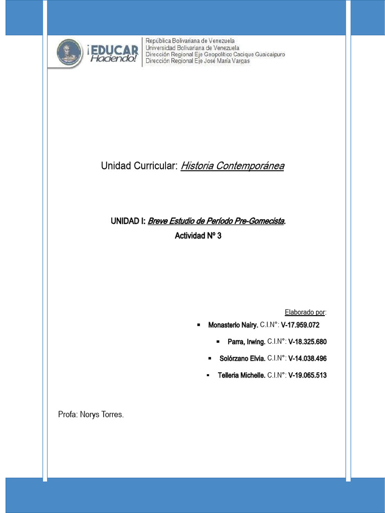 Actv 3 Historia. | PDF | Ciencias Políticas