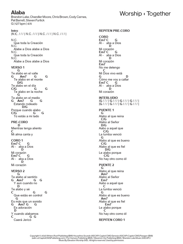Alaba Evan Craft CC Es | PDF | Musica cristiana | Músicos