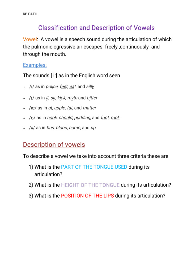 Vowels Phonetics by Annie | PDF | Phonetics
