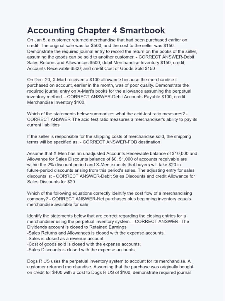 Accounting Chapter 4 Smartbook | PDF | Debits And Credits | Economies