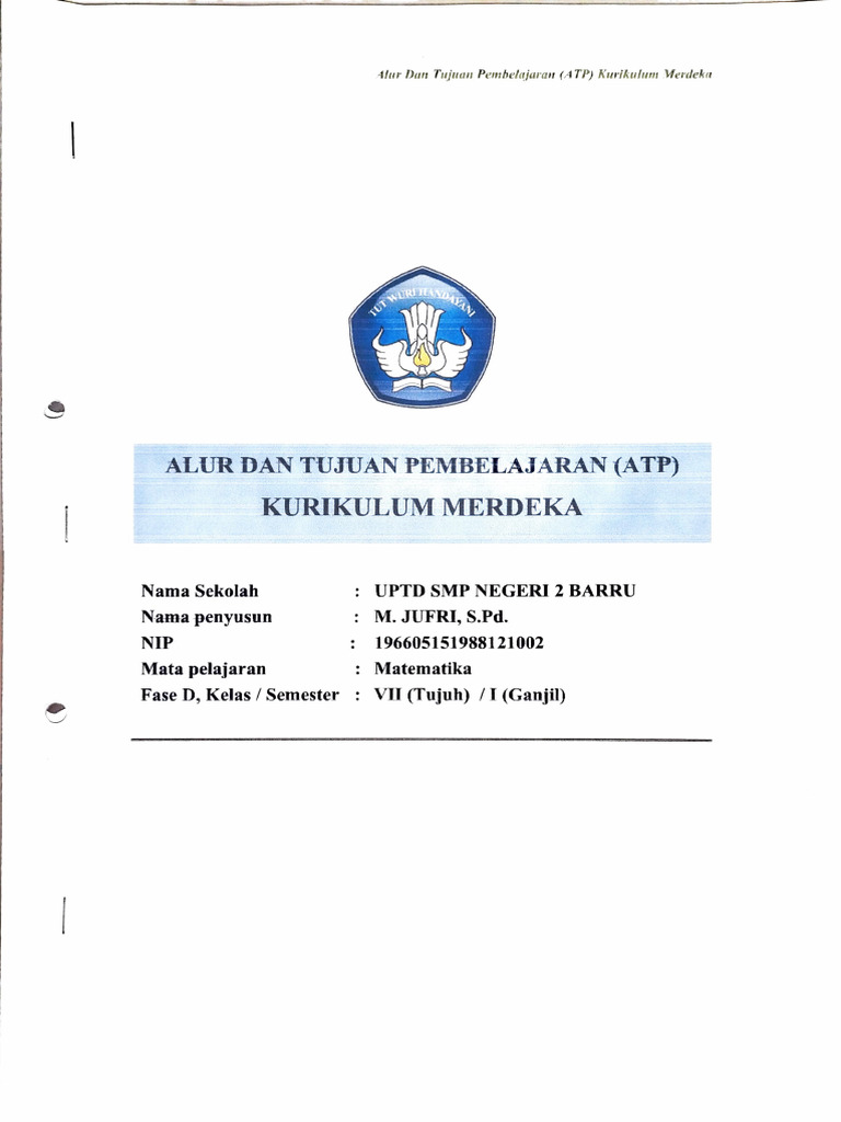 Atp-Rpp Kurikulum Merdeka | PDF