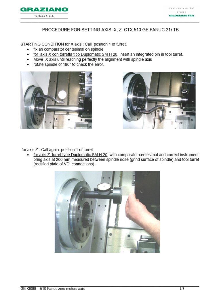 Ajuste Ponto Zero XZ Fanuc21i | PDF | Numerical Control