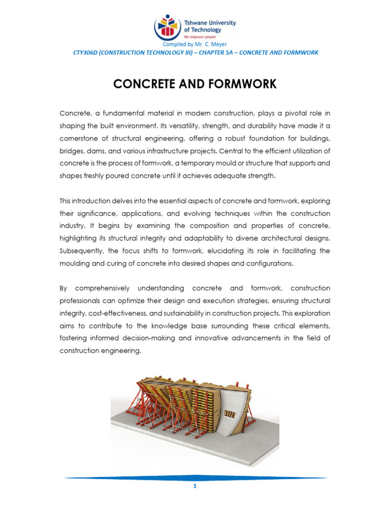 Chapter 5a - Concrete & Formwork | PDF | Concrete | Cement