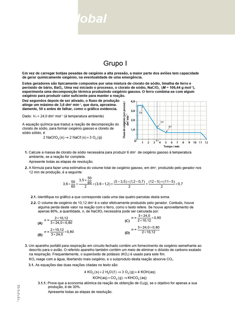 Prova Modelo 10 | PDF | Oxigênio | Ácido