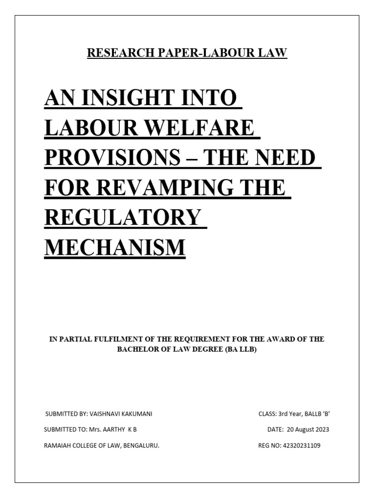 Labour Law Research Paper | PDF | Cost Of Living | Labour Law