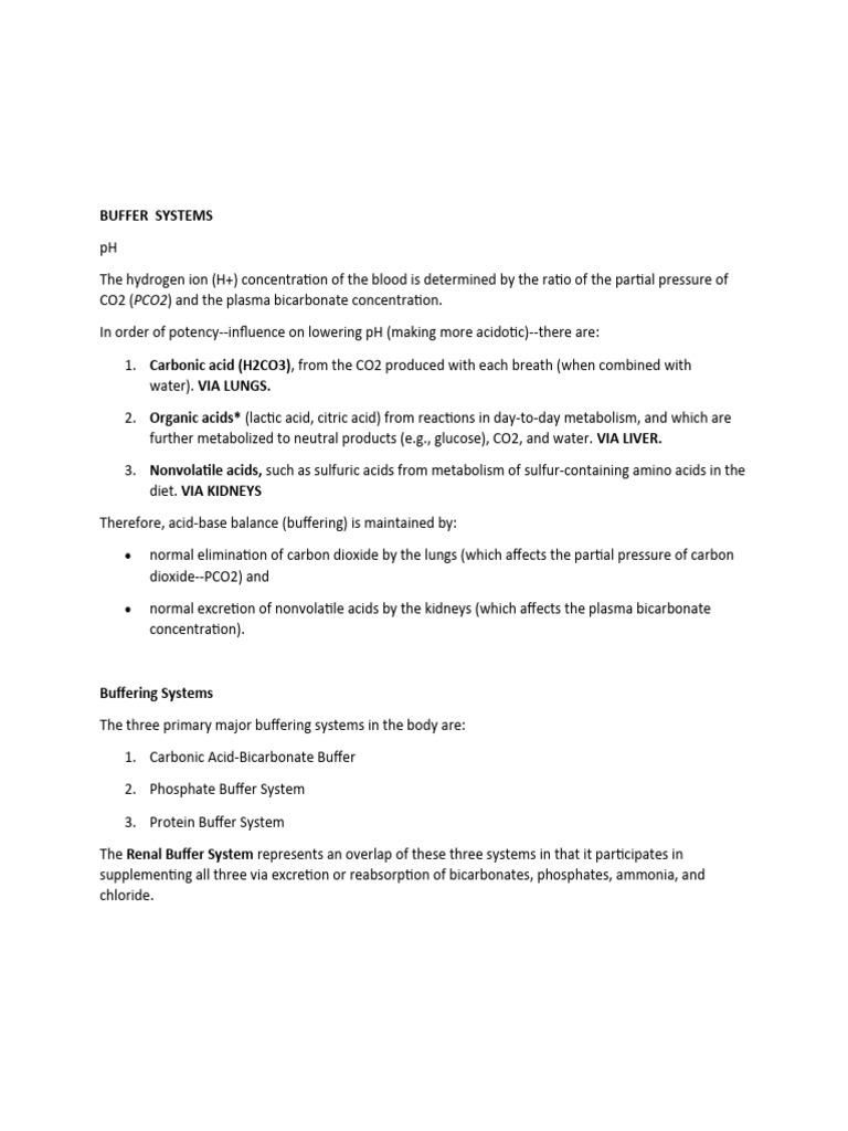 Buffer Systems | PDF | Acid | Buffer Solution