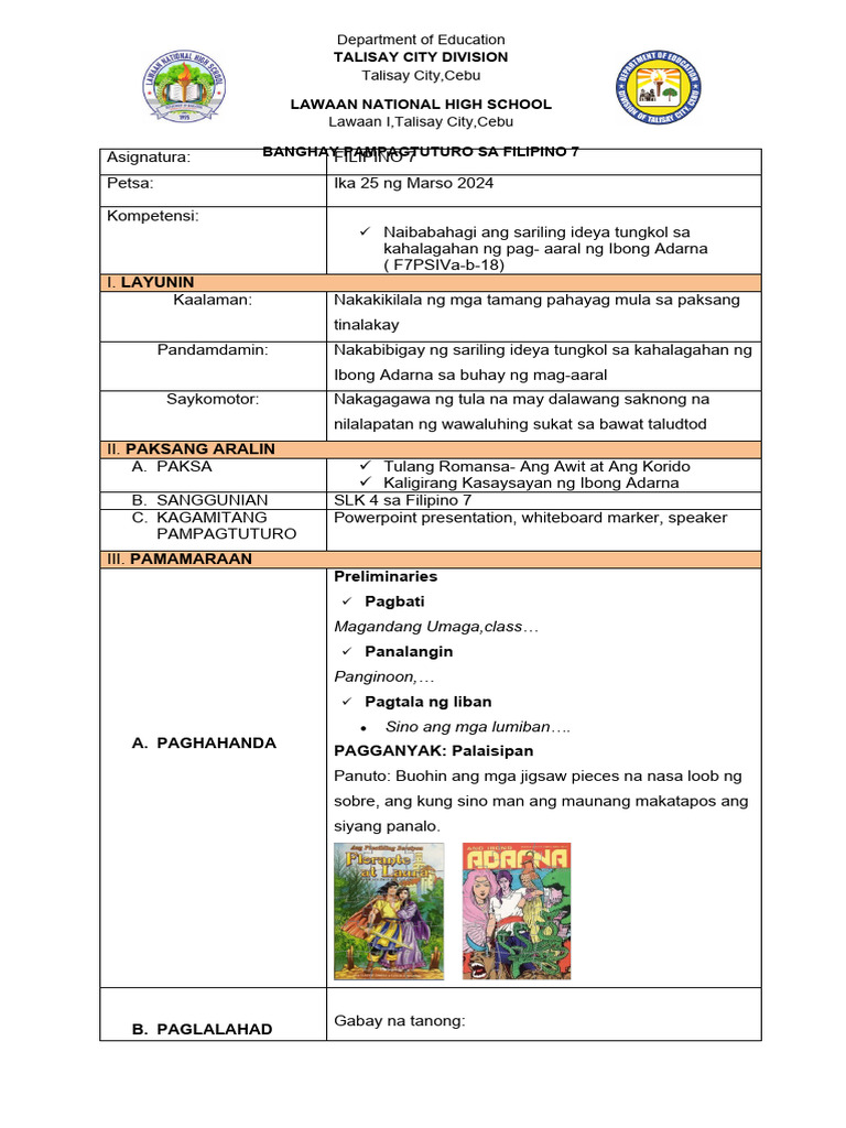 Banghay_ AWIT AT KORIDO at KALIGIRAN | PDF