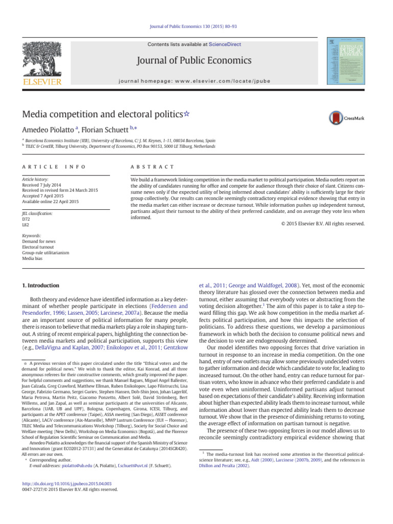 Media Et Election | PDF | Voter Turnout | News