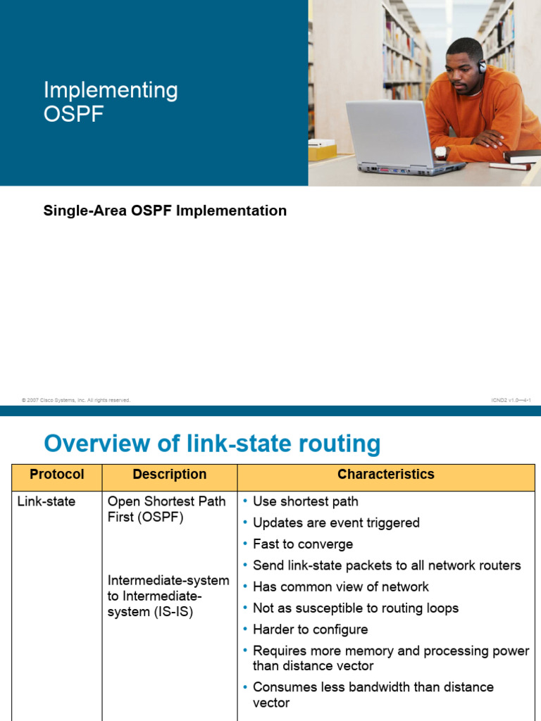 ICND210S04L01-Implementing OSPF | PDF | Routing | Router (Computing)
