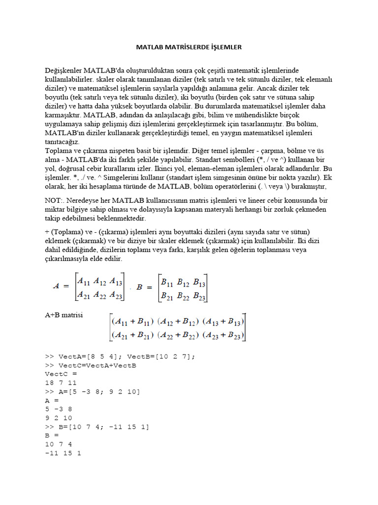 MATLAB_Ders_Notu_4 | PDF