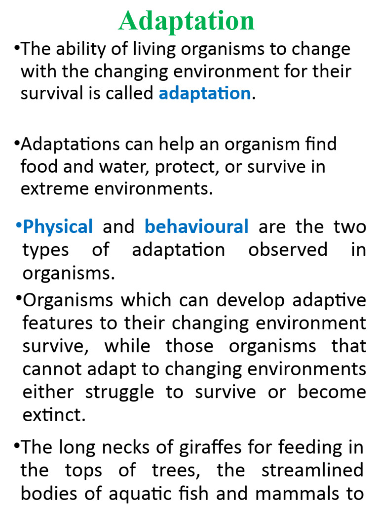living things and their environment | PDF | Ecosystem | Adaptation