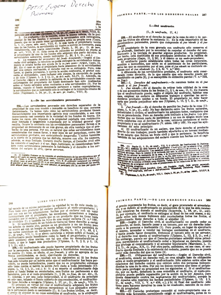 30 Usufructo Derecho Romano PETIT Eugene | PDF