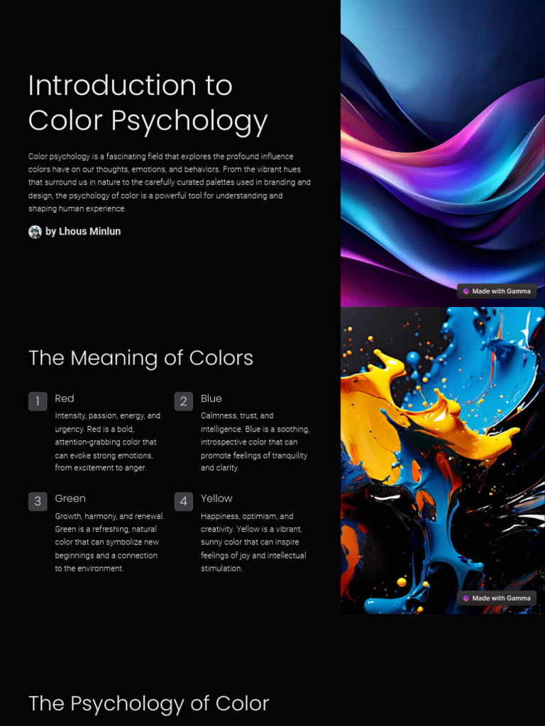 Introduction To Color Psychology | PDF | Emotions | Color