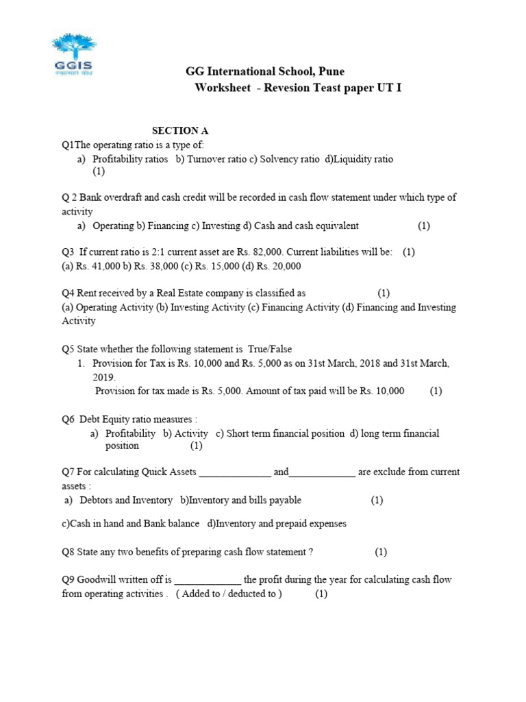 Woekshhet RT Ut 1 | PDF | Balance Sheet | Fixed Asset