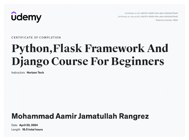 Python Flask Framework And Udemy Pdf