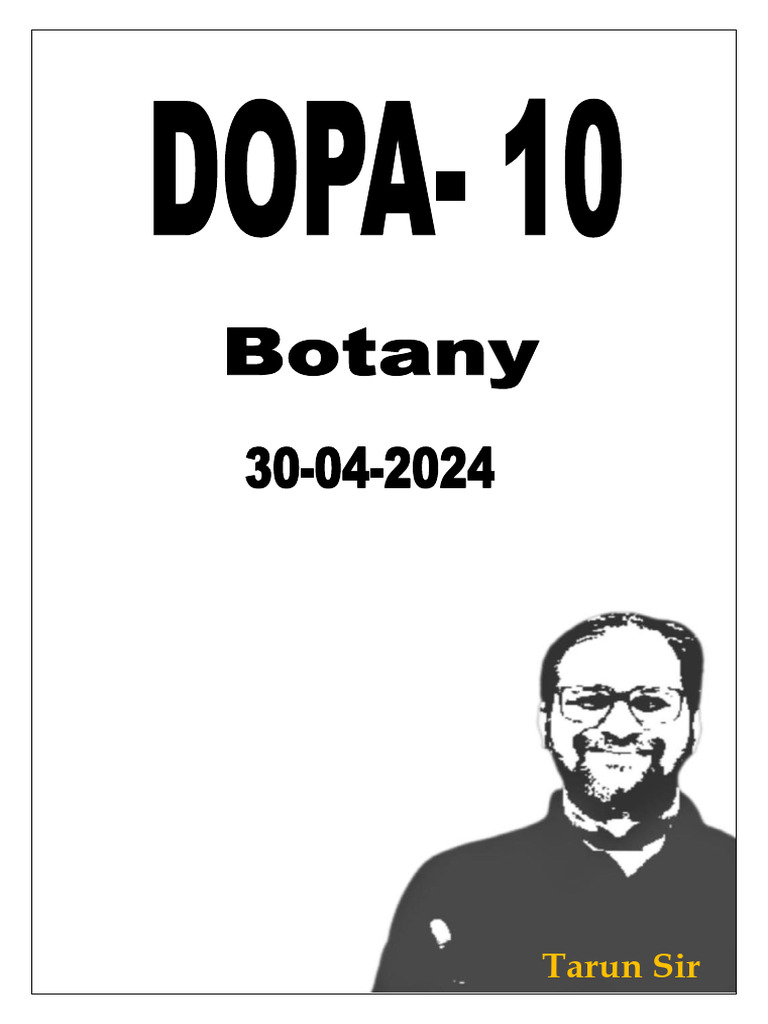 DOPA 10 Botany | PDF | Enzyme | Plant Reproduction