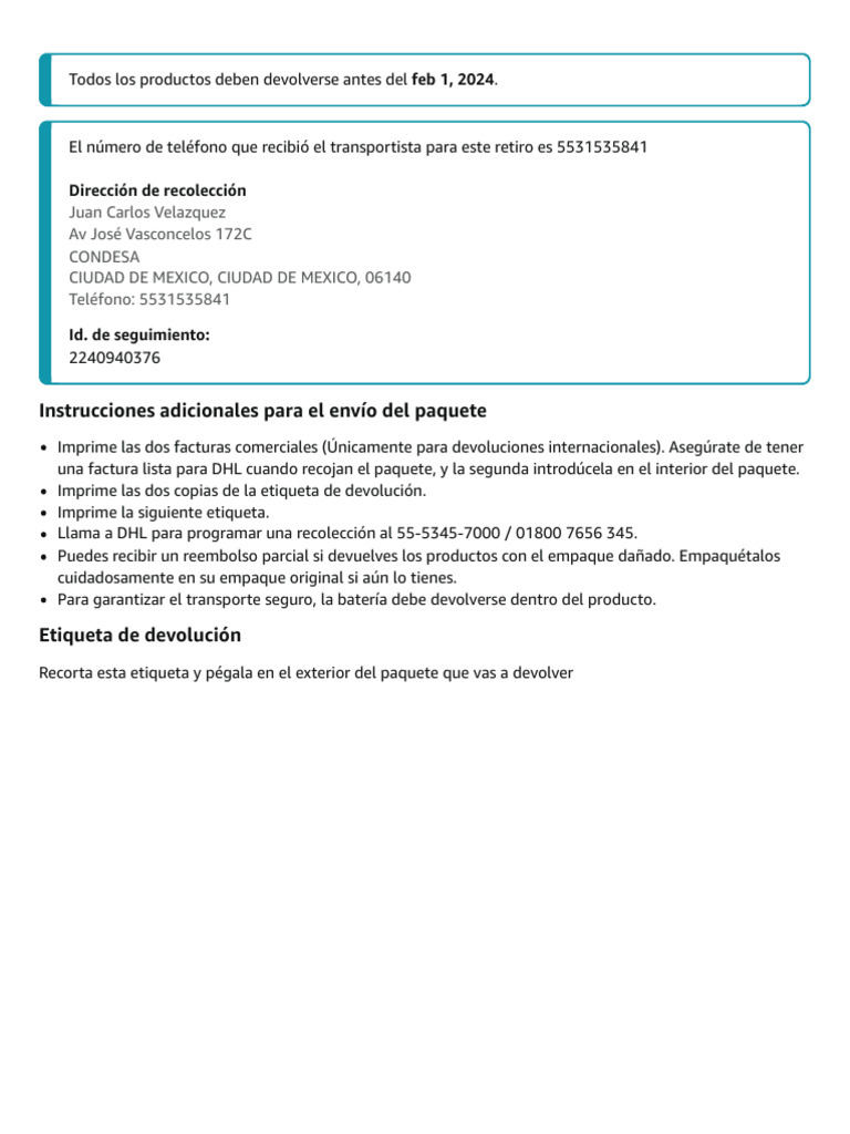 tablet devolución | PDF