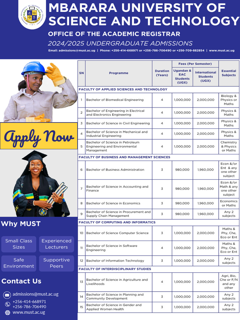 MUST Undergraduate Programs Overview | PDF | Bachelor's Degree ...